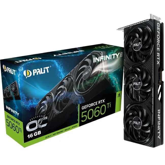 Видеокарта Palit GeForce RTX 5060 Ti INFINITY 3 OC 16GB (NE7506T019T1-GB2061S)