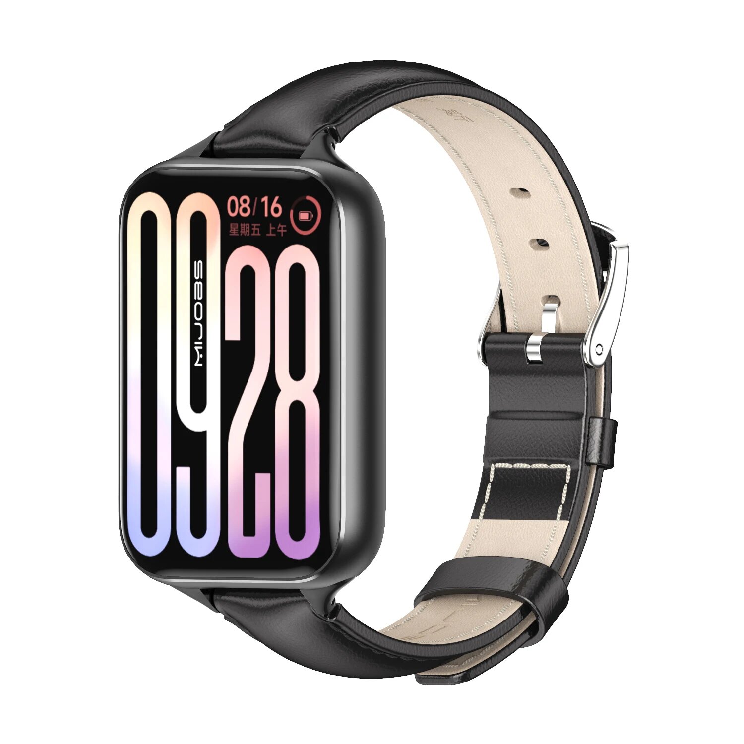 Ремешок из кожи для Xiaomi Mi Band 10 Pro / 9 Pro / 8 Pro Черный, Black 3