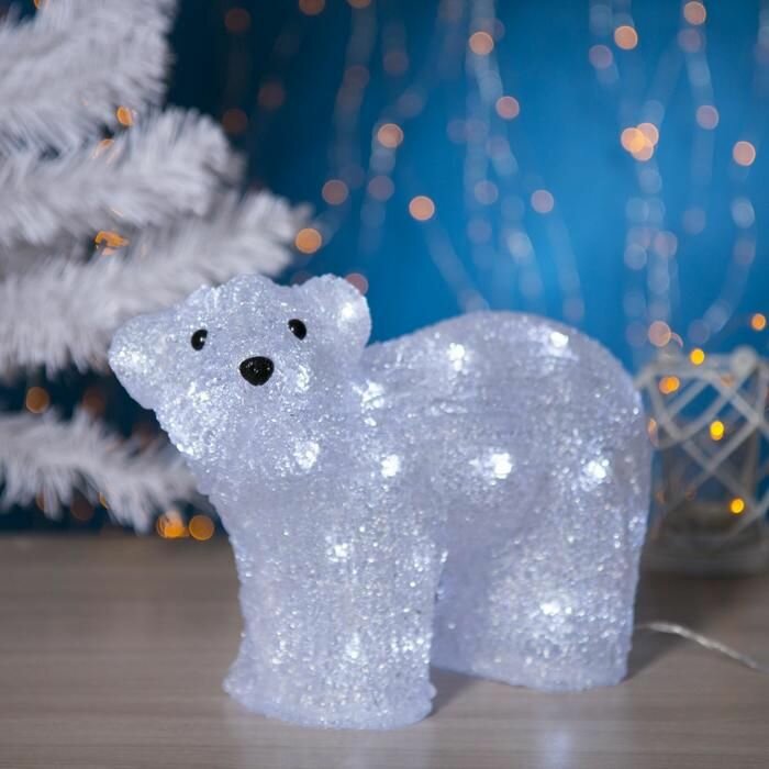 Светодиодная фигура Медведь малый 28 25 15 см, акрил, 40 LED, 220 В, свечение белое