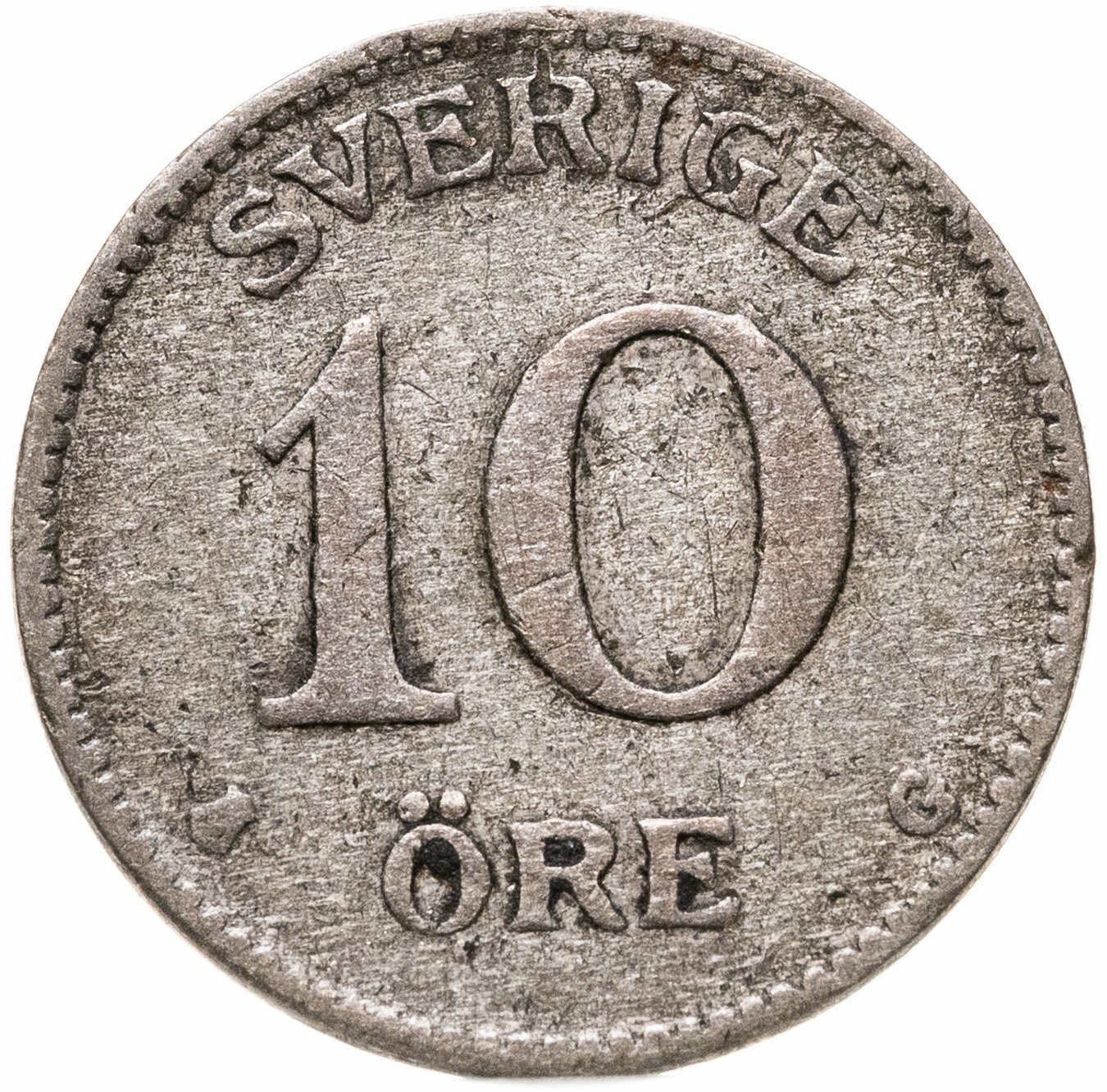 Швеция 10 эре ore 1934, Серебро 400, в сохранности VF