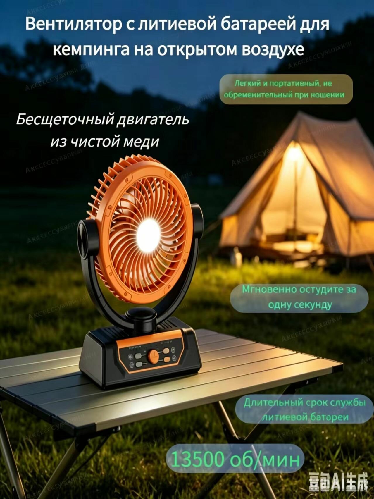 Напольный вентилятор 16515516556, оранжевый