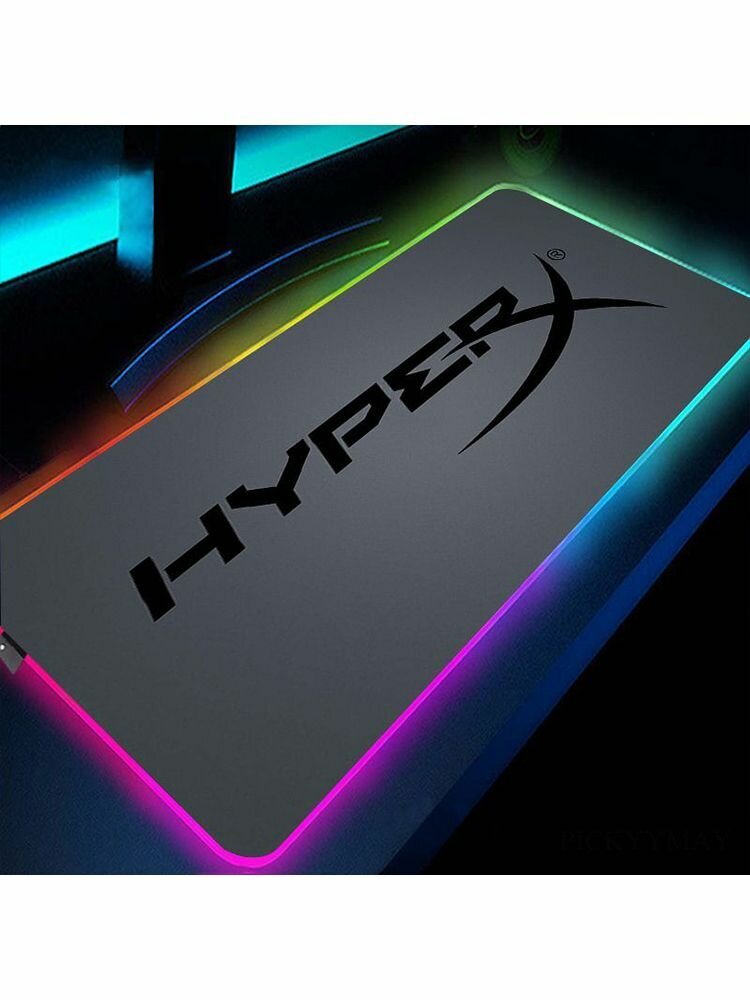 Игровой коврик HyperX "HP logo gaming", с подсветкой, нескользящее основание, 40x90 см