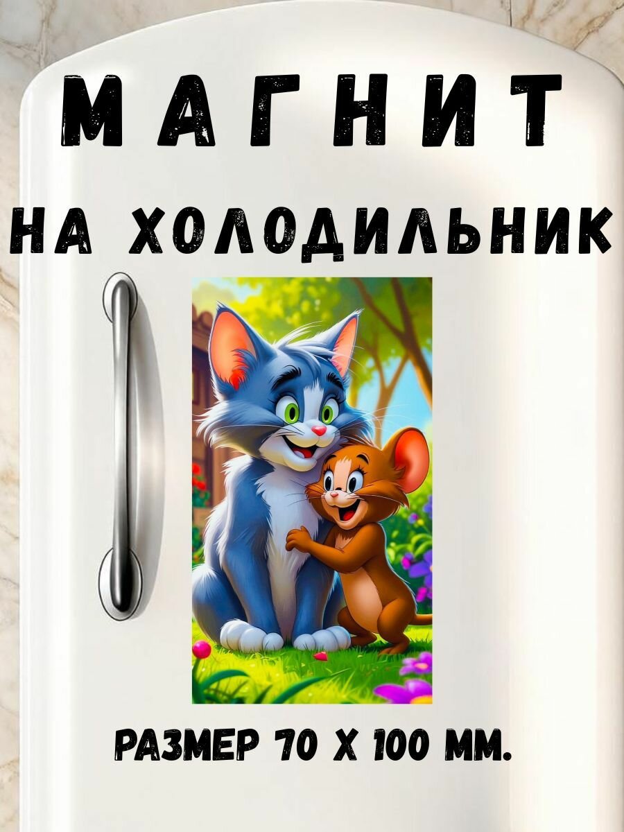 Магнит на холодильник " Том и Джери " 70х100 мм.