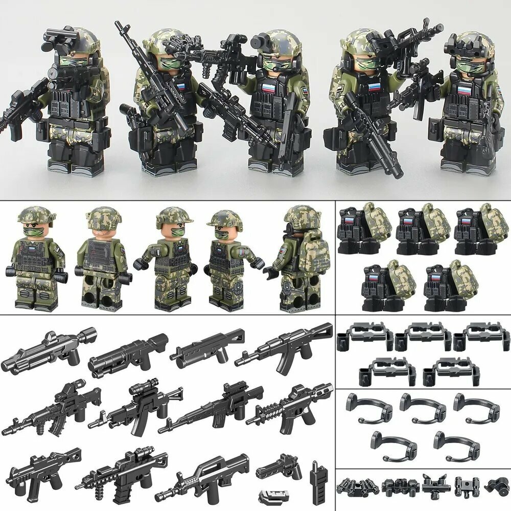 Детские совместимые с Lego военные солдатики, игрушки для сборки