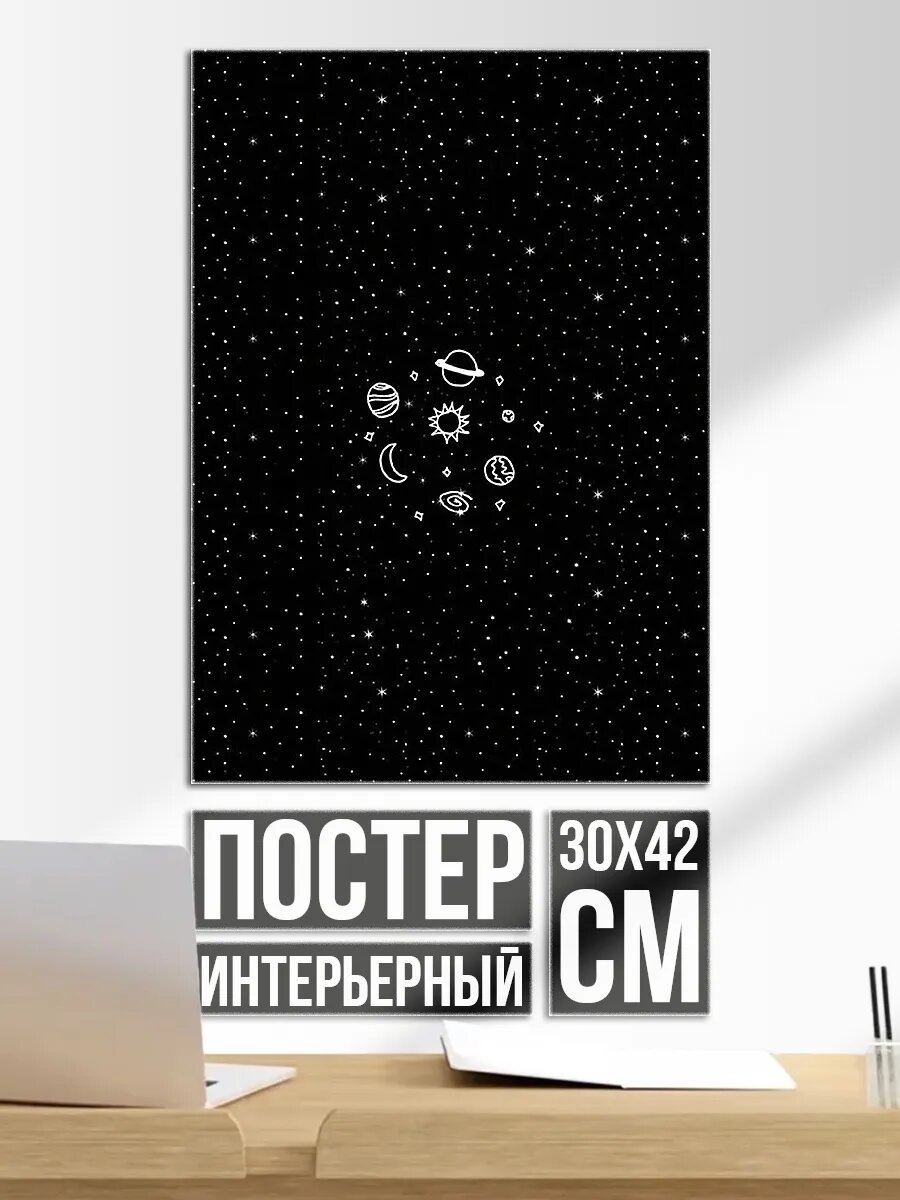 Плакат постер Космос и планеты