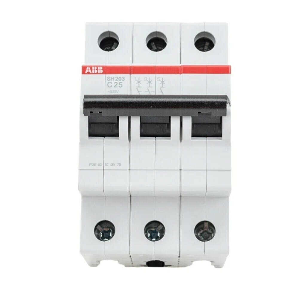 Автоматический выключатель модульный ABB SH203 3P 25А тип C 6 кА 400 В (2CDS213001R0254)