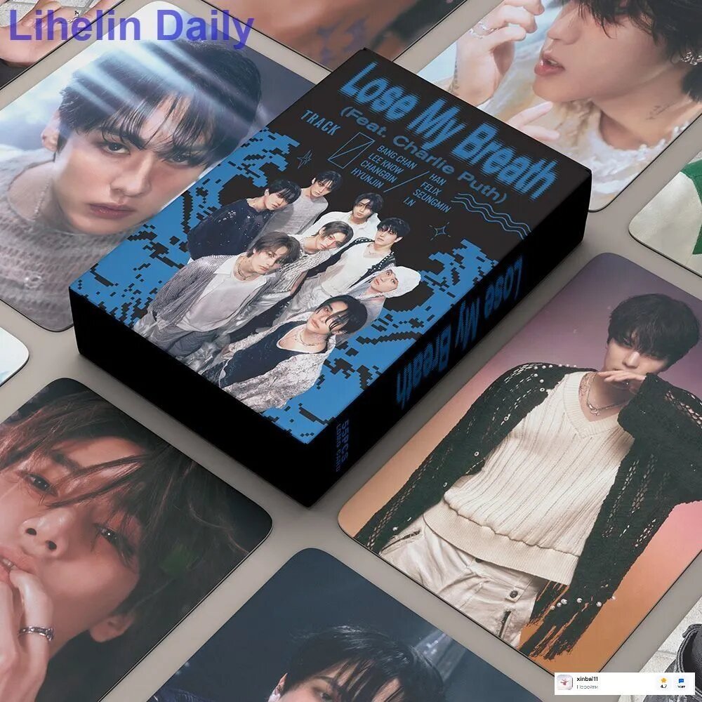 Эксклюзивный набор из 55 коллекционных KPOP карточек Stray Kids с плакатом ATE для альбома Lose My Breath