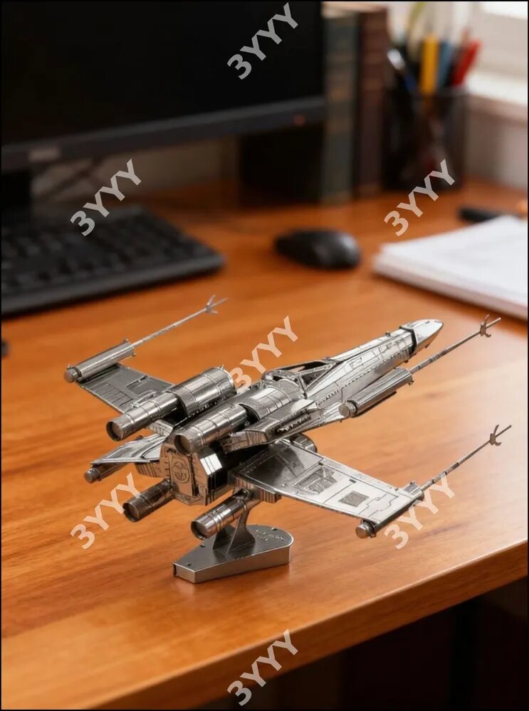 Эксклюзивный 3D пазл из металла для взрослых, модель истребителя XWing 3, оригинальный подарок мужчине на день рождения