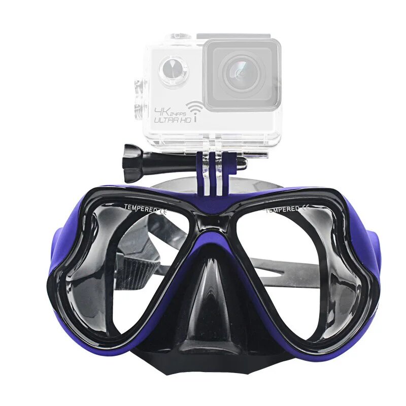 Маска для дайвинга Black Blue с креплением GoPro
