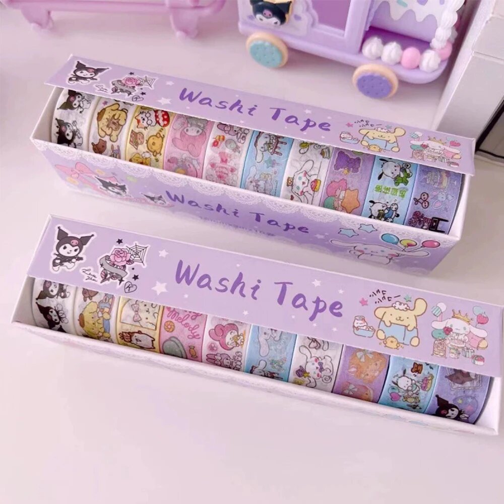 Стикеры Sanrio Anime Kuromi My Melody Vasili: Милые Эстетичные Наклейки-гитарки Для Телефона И Канцелярских Принадлежностей