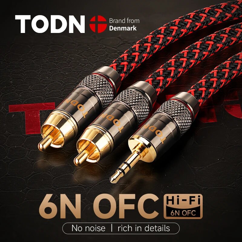 Аудиокабель 3.5 мм - 2RCA, 1.5m
