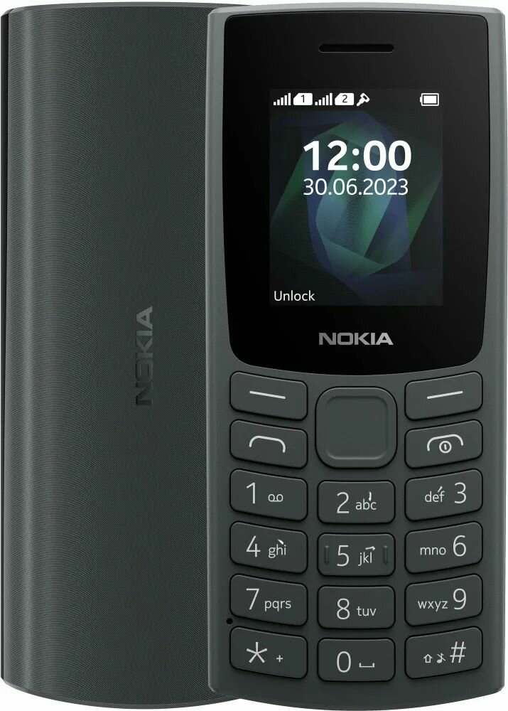 Телефон кнопочный мобильный Nokia 105, цветной экран, microSD, 1450мАч Li-Ion черный 1GF018UPA1C01