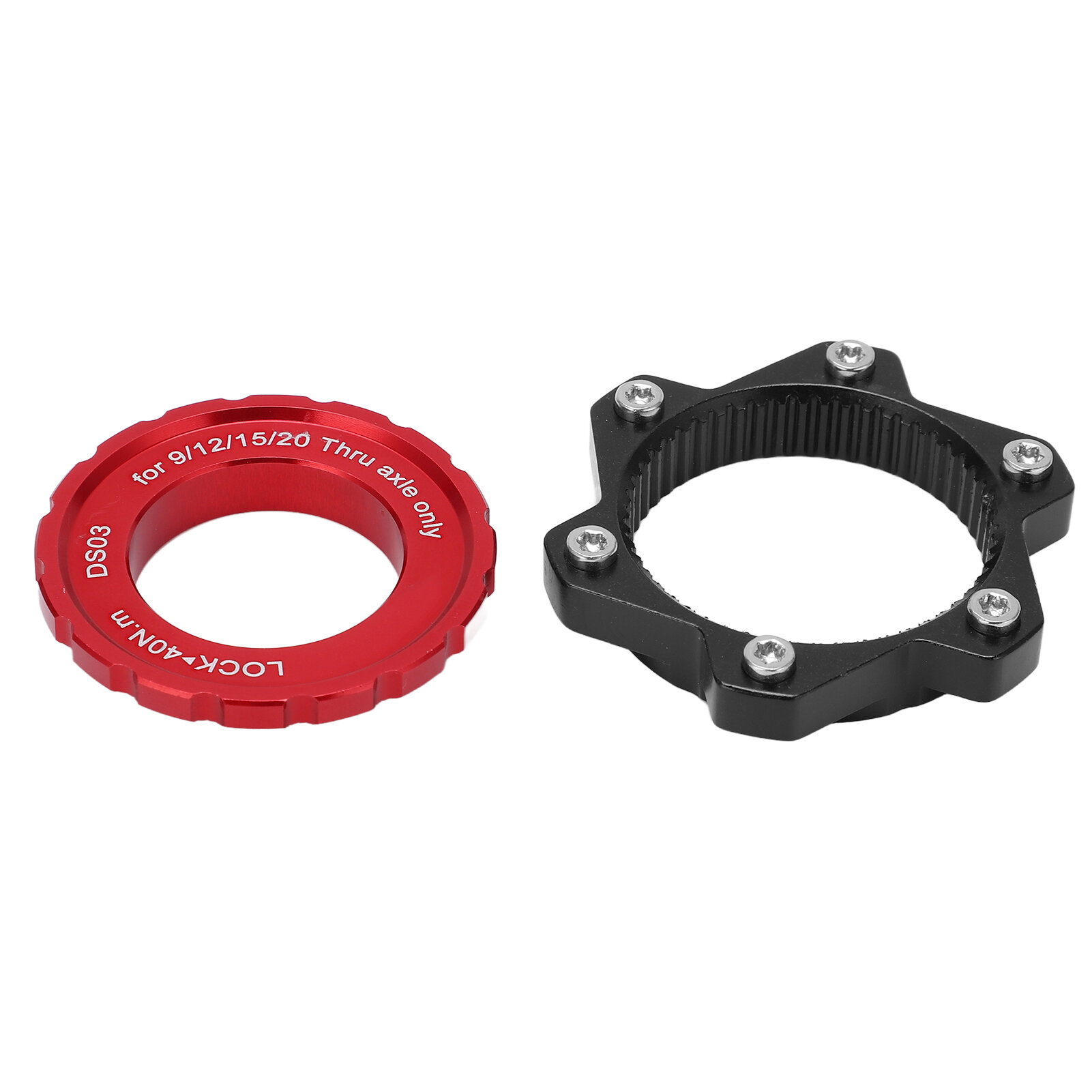 Переходник MEIJUN Centerlock на 6-болтовый фитинг, стопорное кольцо, алюминиевый сплав, ступица для сквозной ступицы, красный.