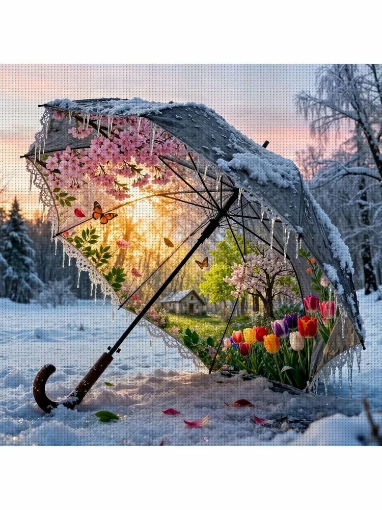 Вышивка крестом наборы 40x40CM,14CT, Набор для вышивания, Холст имеет нанесенный на него узор.