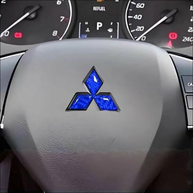1 x Наклейка на руль с логотипом Mitsubishi из углеродного волокна для наклейки на эмблему MITSUBISHI