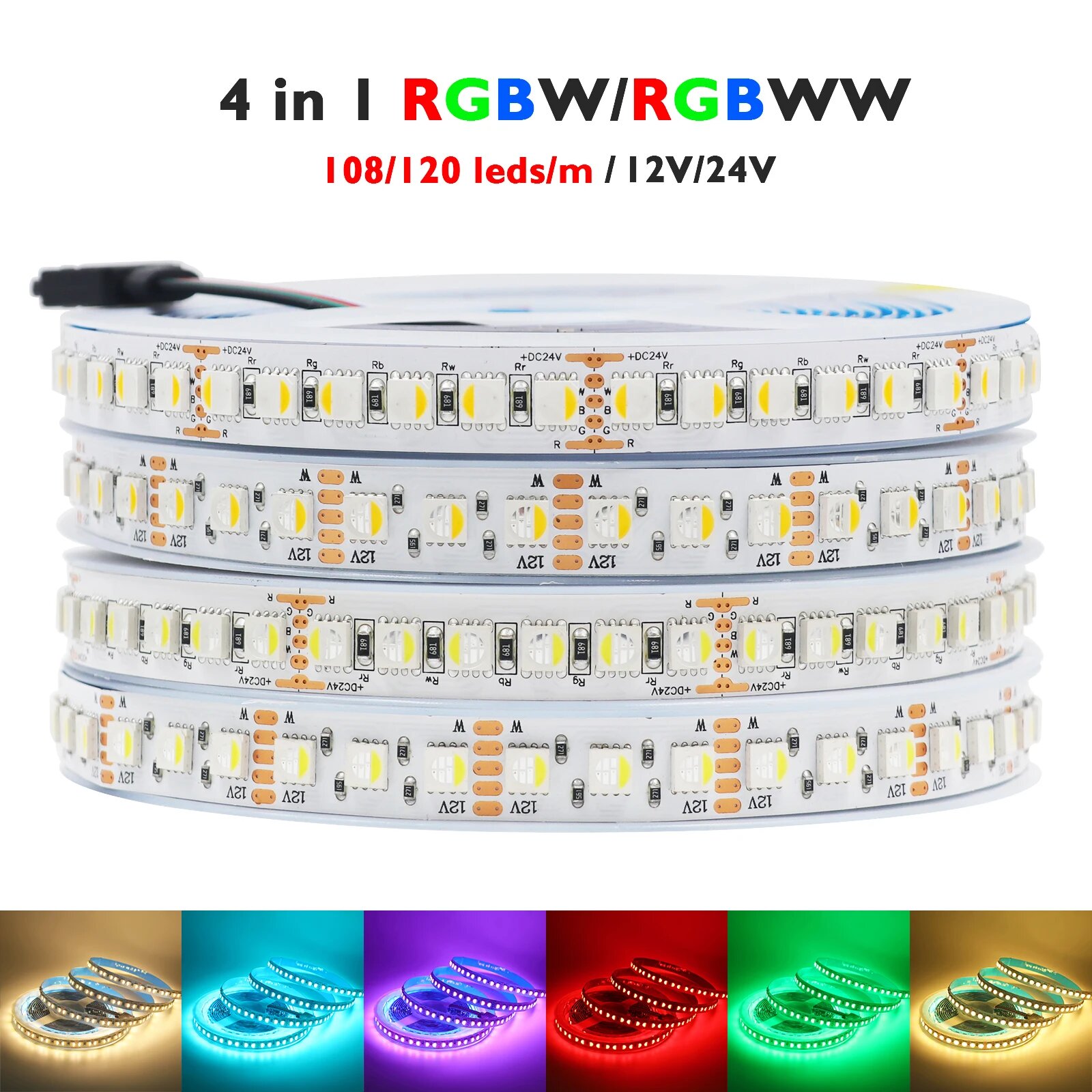 GAHADA RGBW RGBWW светодиодная лента 5 м RGBW, 12V 60LEDs