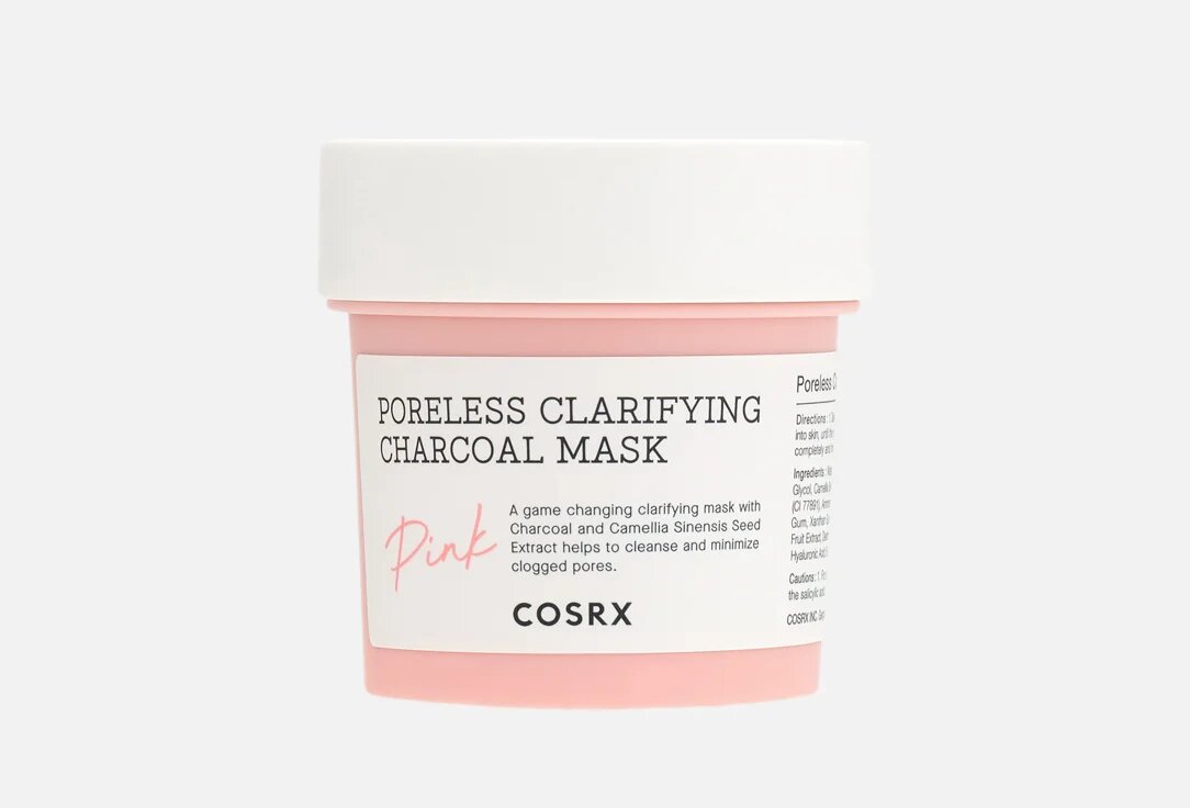 COSRX Poreless Clarifying Charcoal Mask - Pink Очищающая маска для сужения пор с углём 110г