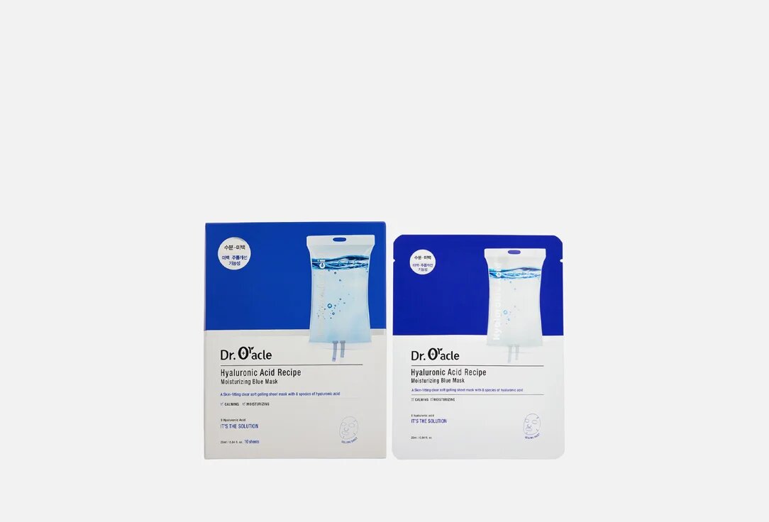 Dr Oracle Hyaluronic Acid Recipe Moisturizing Blue Mask Набор масок для лица 10шт