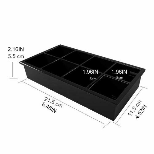 Квадратный лоток со льдом силиконовая форма - 21.5x11.5x5cm коктейль DIY и мороженое ведро машина для мороженого (черный)