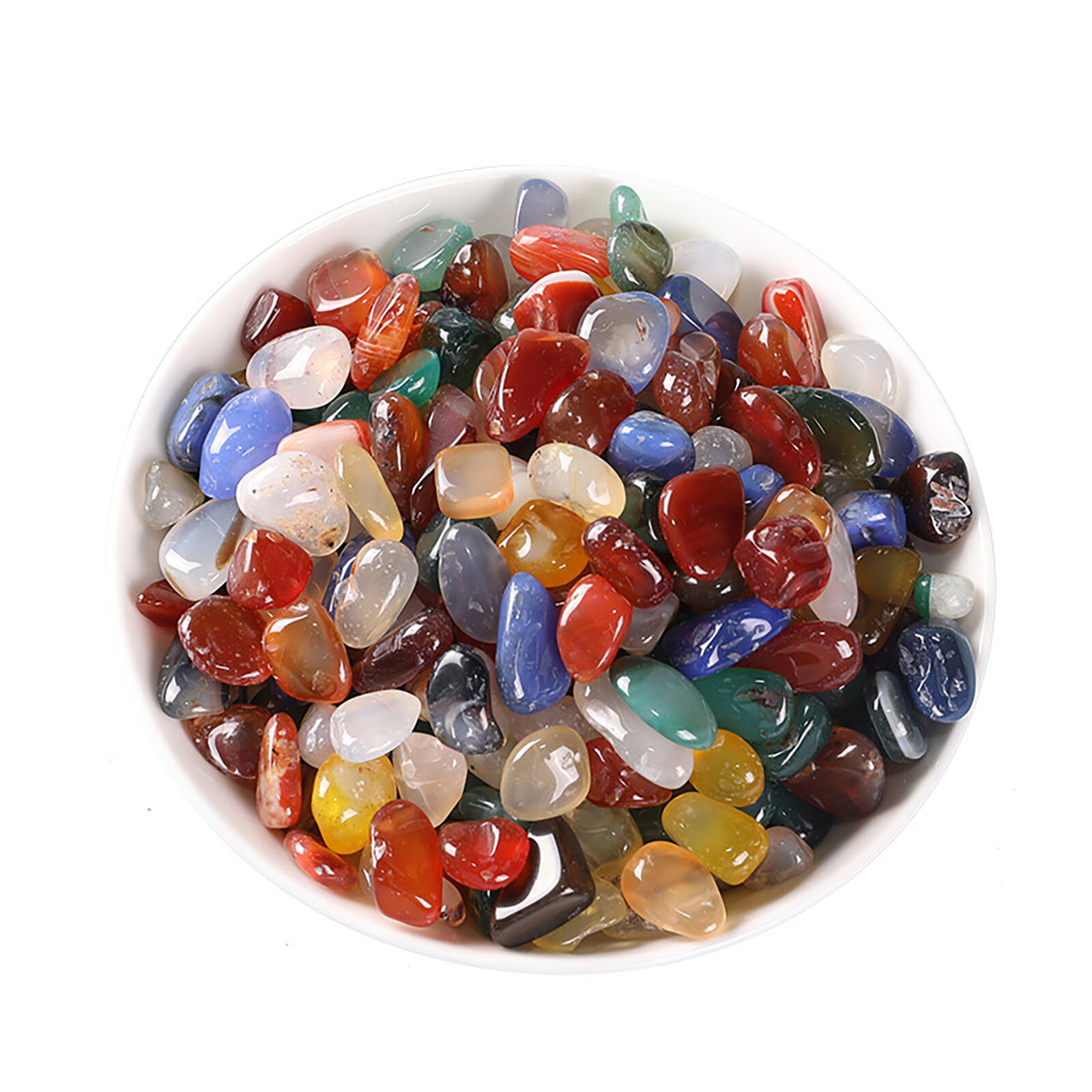 0.35-0.51 Inches 0.27-0.35 Inches 0.19-0.27 Inches Polished Agate Stones Mixed Color Decoration Stones Pebbles Natural Polished River Rocks for Garden Fish Tank Pots Vases Decoration 17.6oz 500g