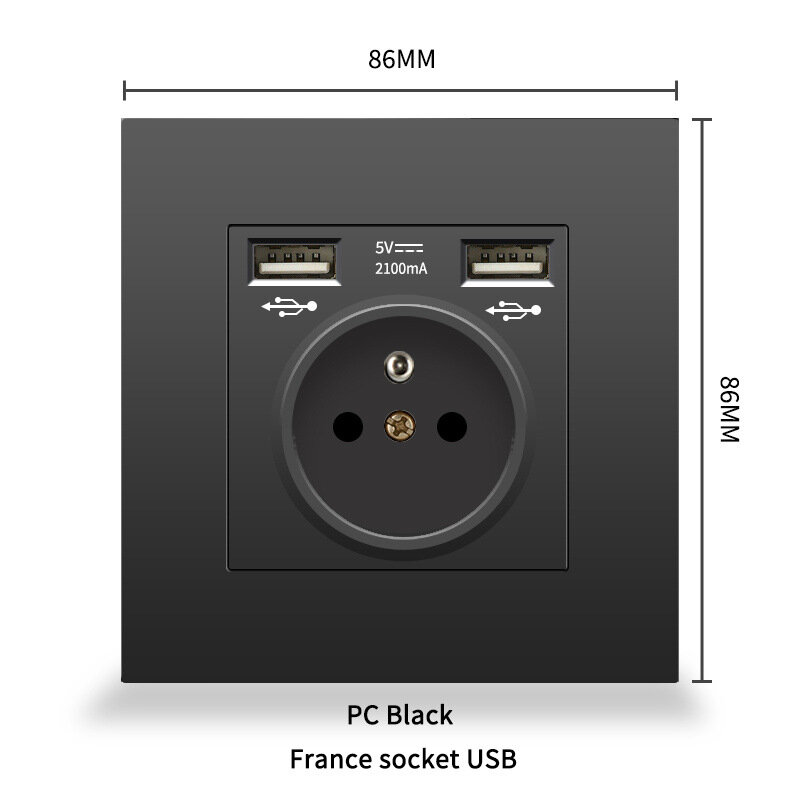 Панель розеток европейского стандарта, с USB-разъемом Typec и 16A