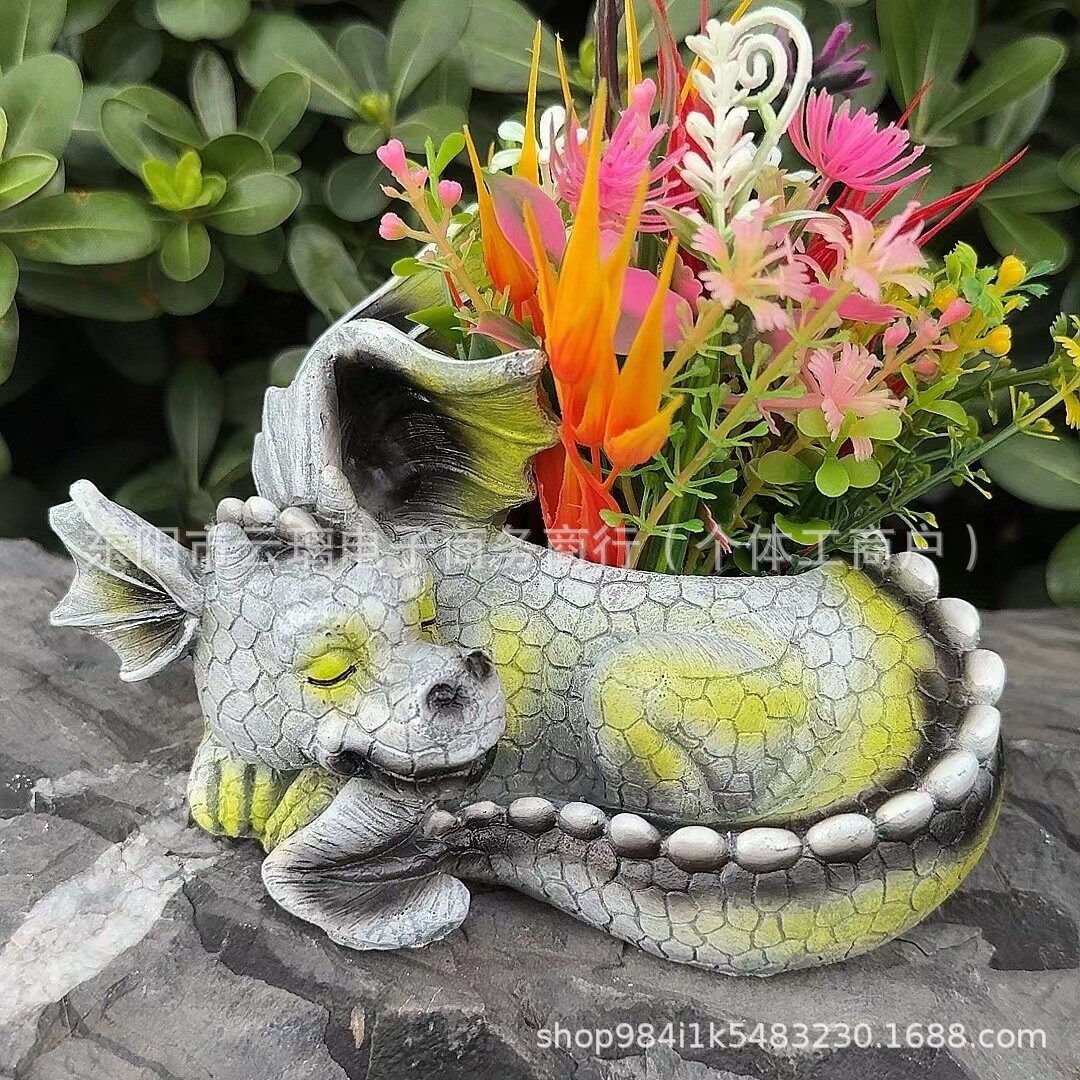 Художественная фигурка-кашпо из смолы, интерьерный декор для дома, ручная работа, винтажный стиль