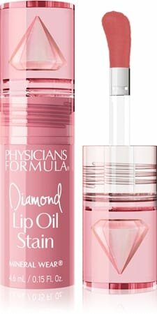Блеск для губ physicians formula mineral wear diamond lip oil stain, radiant rose, 4.6 ml
