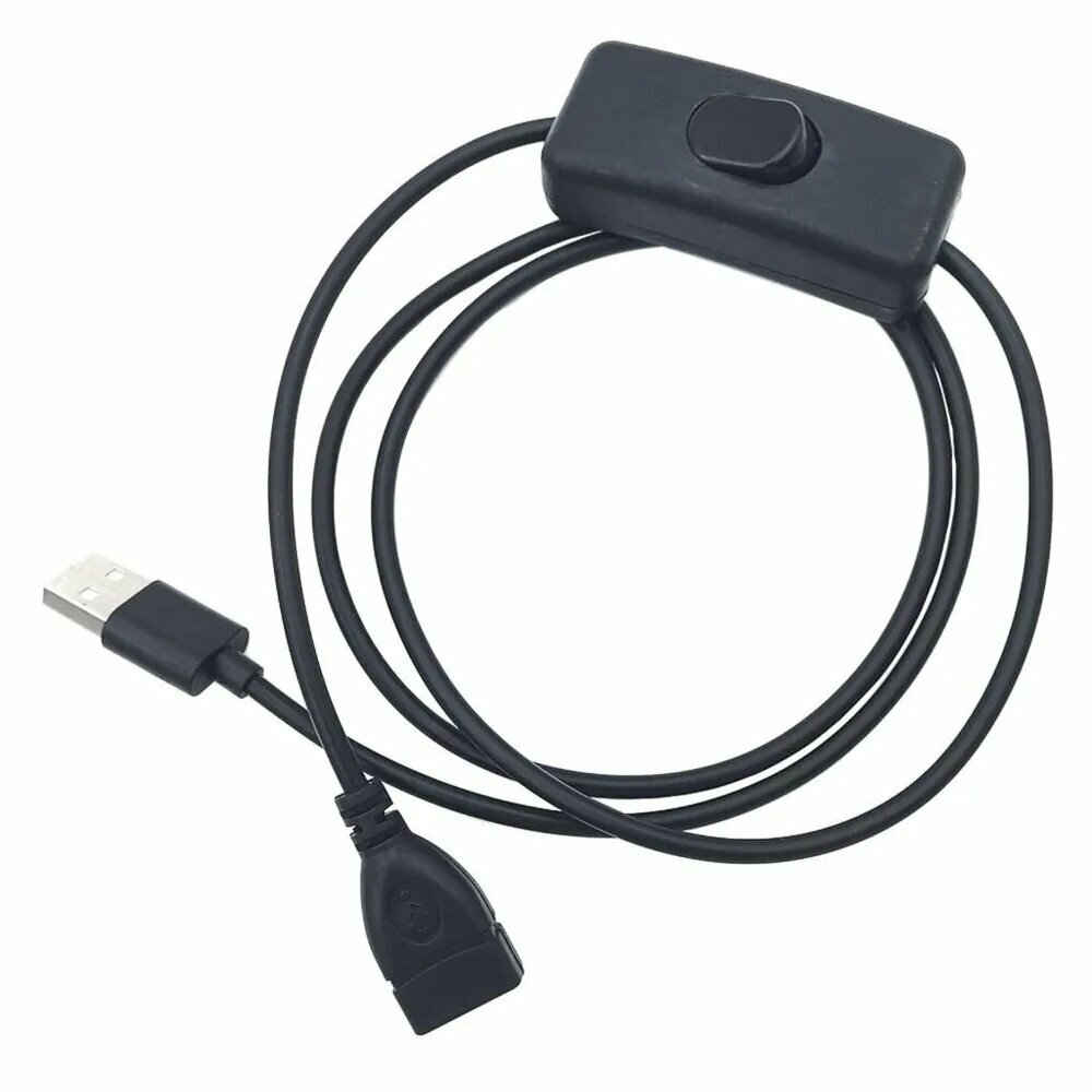 USB-кабель питания 100 мм, 2 А, Черный