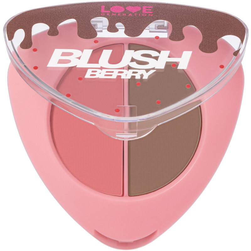Палетка для контуринга лица Love Generation BlushBerry, шелковистая текстура, тон: 02 коричневый, розовый, 6г