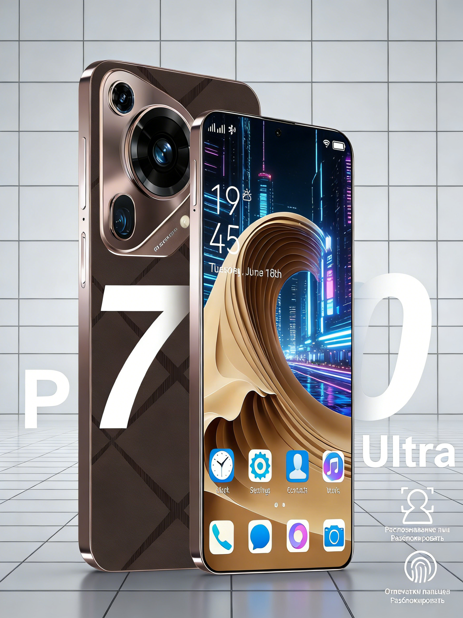 Смартфон P70 Pro 5G Большой дисплей, быстрая зарядка, гарантия, игровой телефон NFC Snapdragon 8 Gen 3 6,82 дюйма 5G