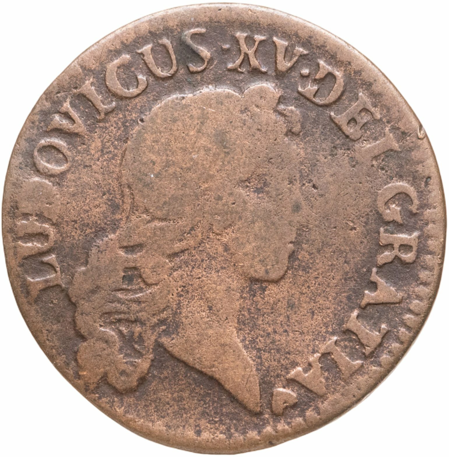 Франция 1 лиард 1720 монетный двор ВВ - Страсбург, Медь, в сохранности VF