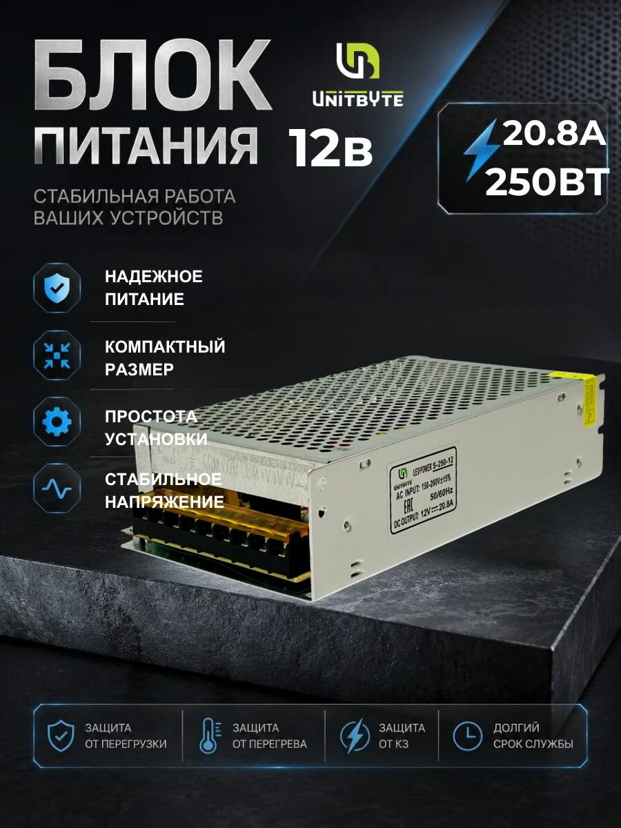 Блок питания S/12V/250W/20.8A/IP20