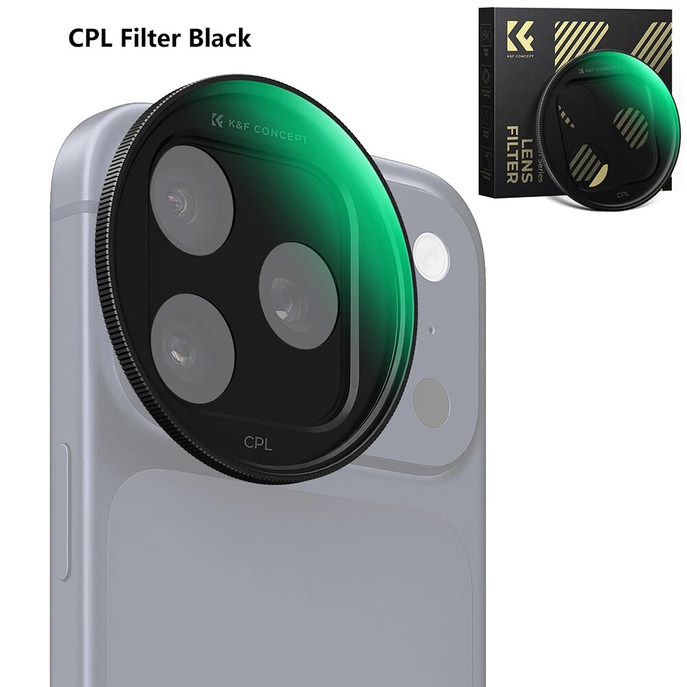 K&F CONCEPT Крепление для фильтра iPhone 17/16/15/14 Pro Черный, CPL Black
