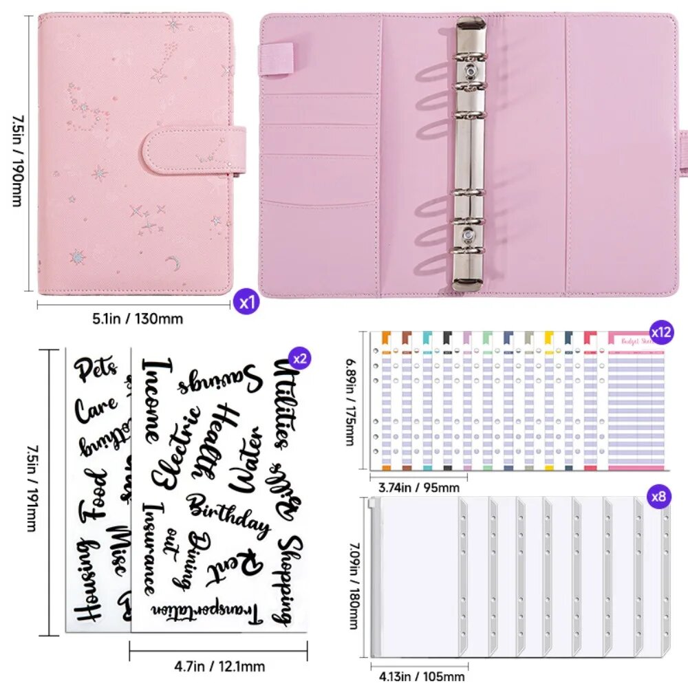 Книга сбережений Savings Book из искусственной кожи Розовый, Pink Set
