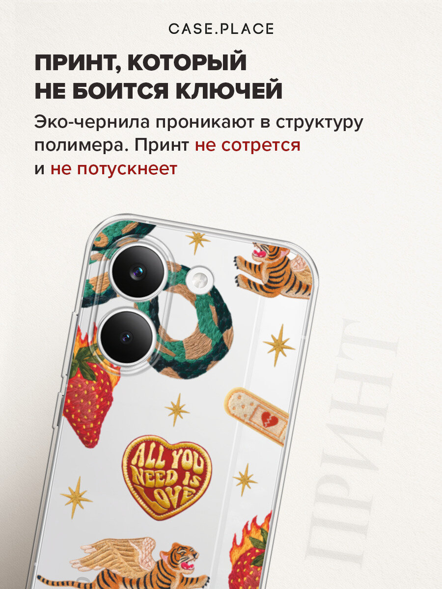 Чехол на Poco X8 Pro / Поко X8 Про с принтом Яркий сюрреализм, прозрачный — фото 1