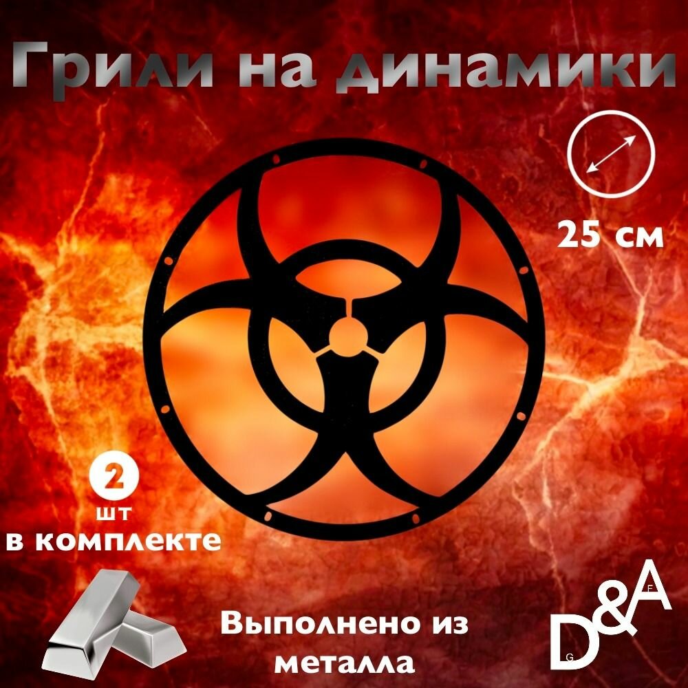 Грили на динамики "Знак радиации1" 25 см