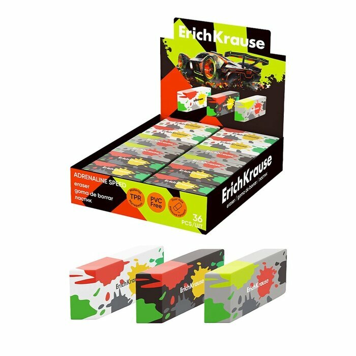 Ластик ErichKrause Adrenaline Speed микс
