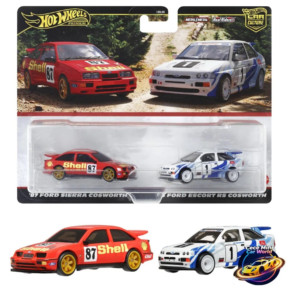Машинка коллекционная Mattel Hot Wheels Premium 2 Pack 87 Ford Sierra Cosworth & 93 Ford Escort RS Cosworth