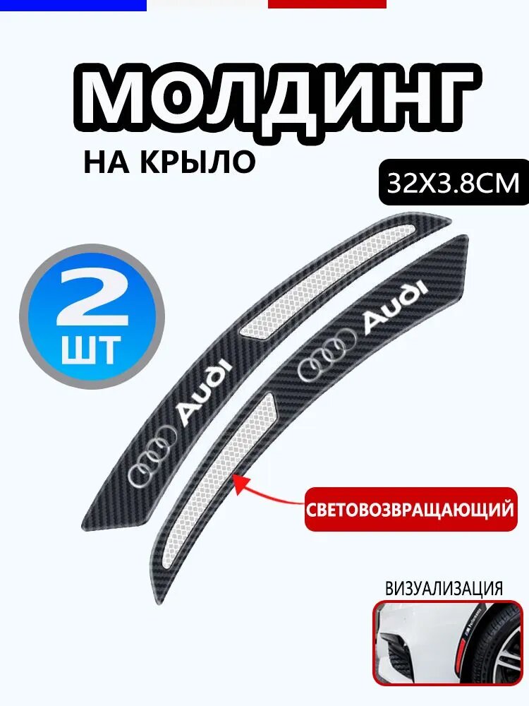 Защитная полоса на колесные арки Audi 2 шт, противоударная,