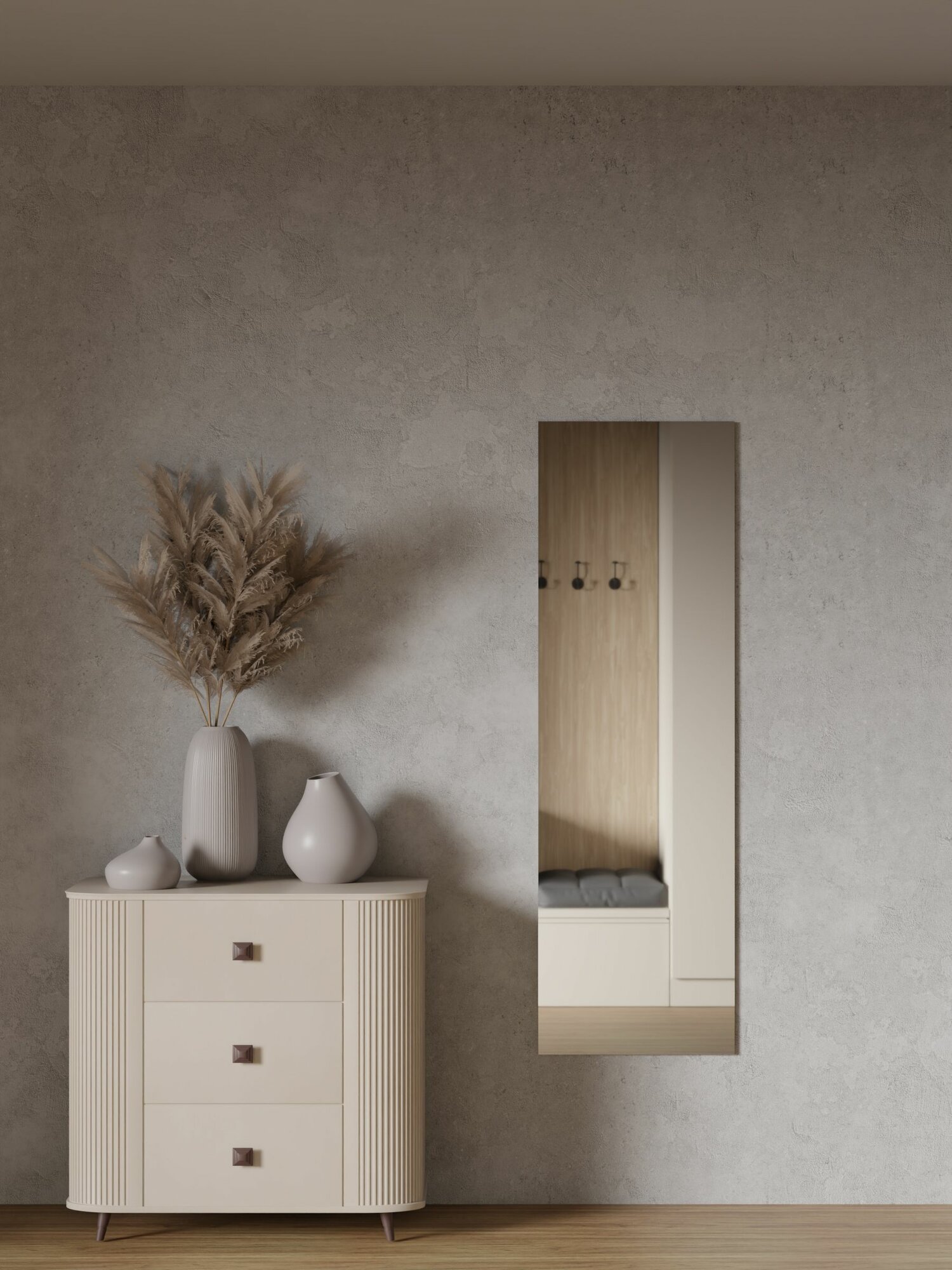 Зеркало настенное без рамы интерьерное ONE MIRROR 150х45см.