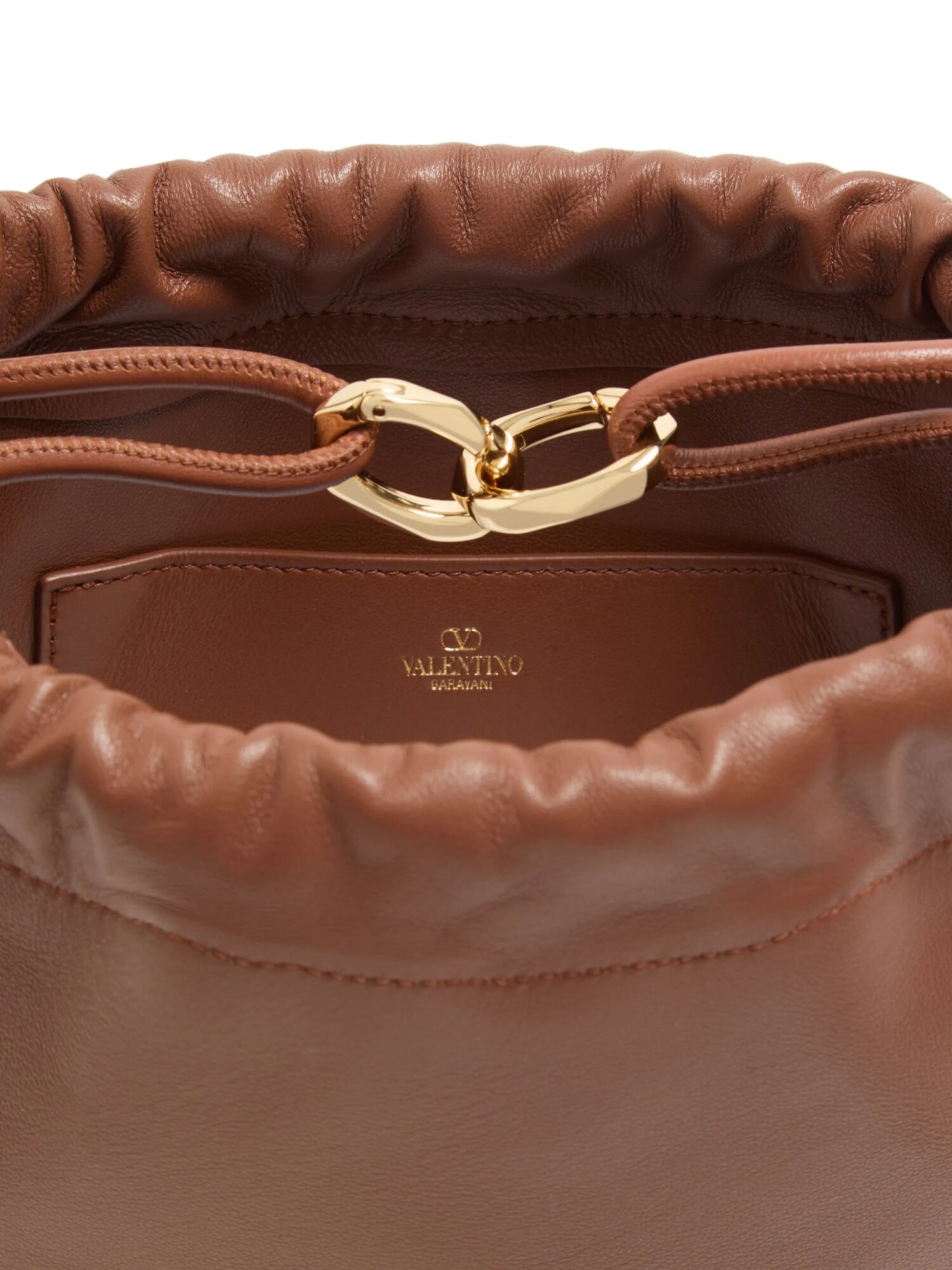 Сумка Valentino Pouf VLogo, brown — фото 1