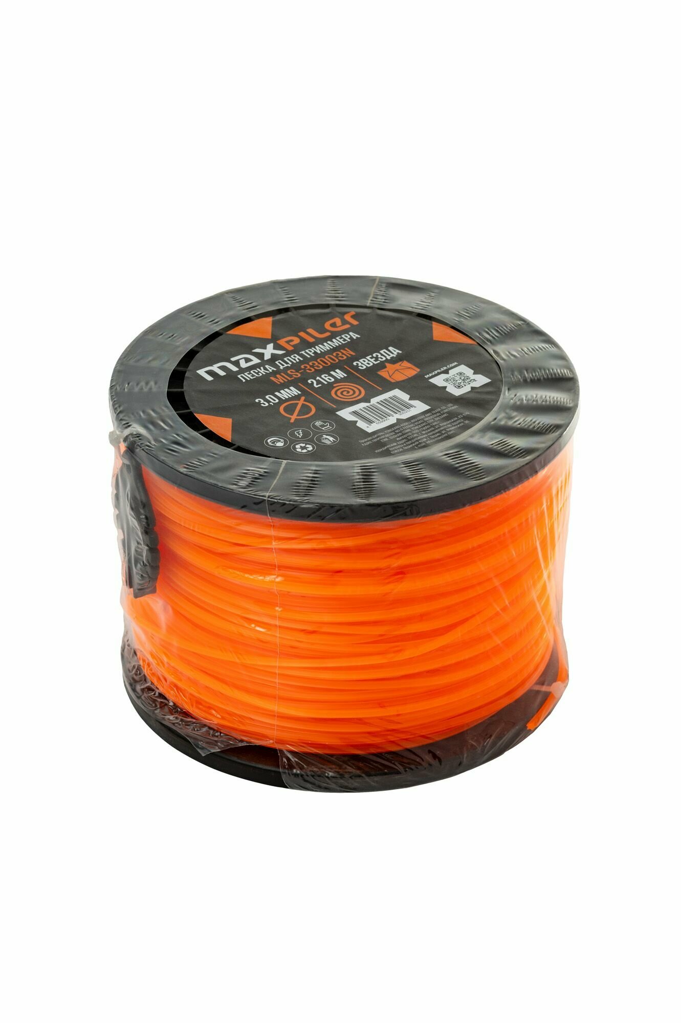Леска для триммеров MAXPILER 3.0мм*3LB, звезда, 216м (MLS-33003N) бухта