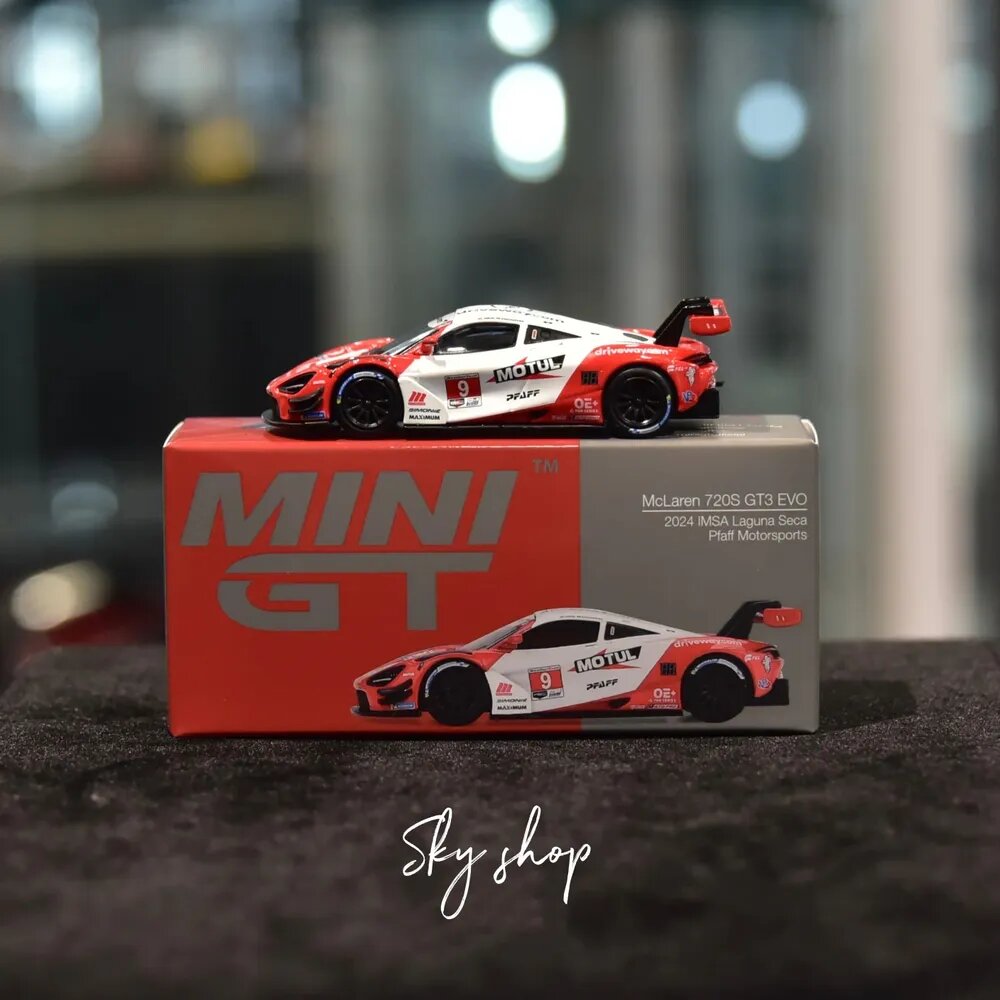 Машинка MINI GT 1:64 #993 McLaren 720S GT3 Evo Pfaff Motorsports 2024 IMSA Laguna Seca модельки машин металлические
