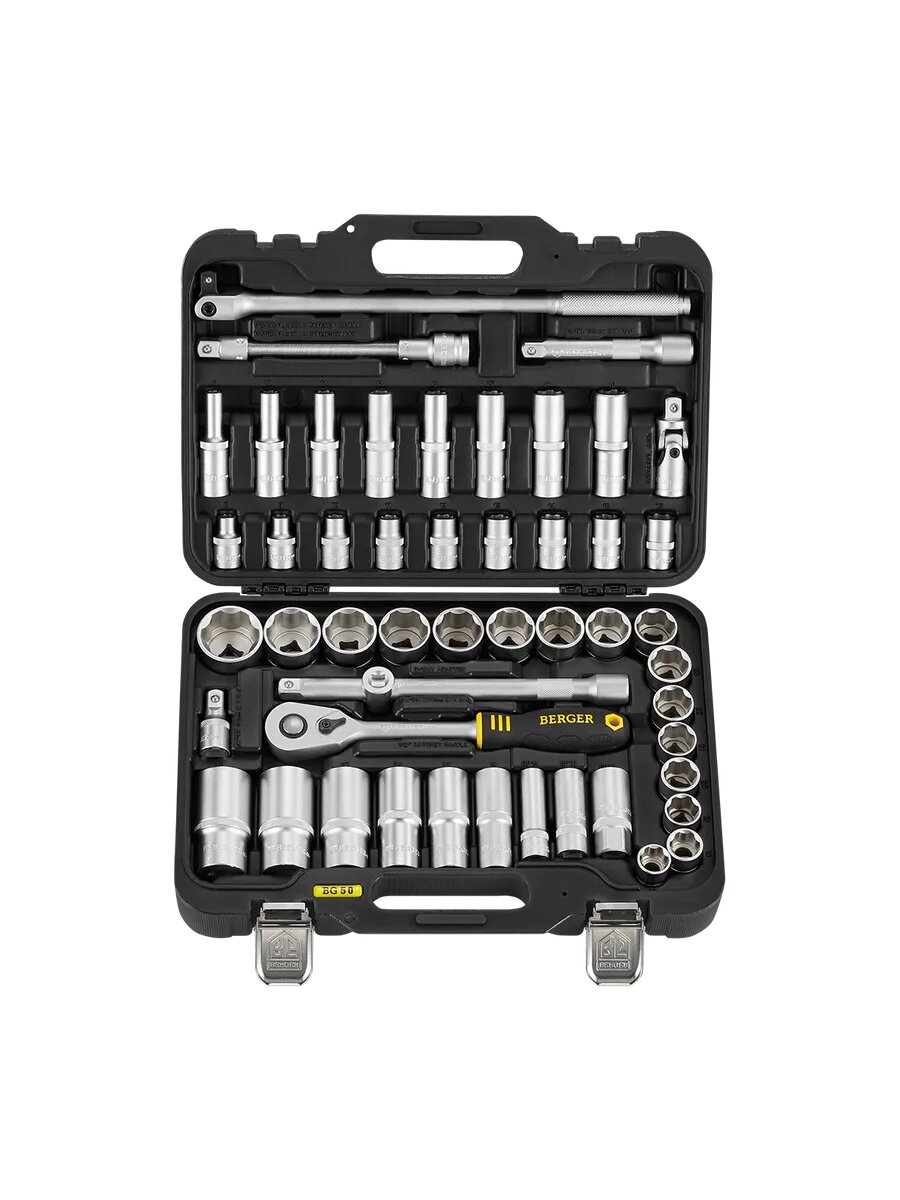 Набор инструментов BERGER BG050-12, трещотка, 1/2", 50 элементов