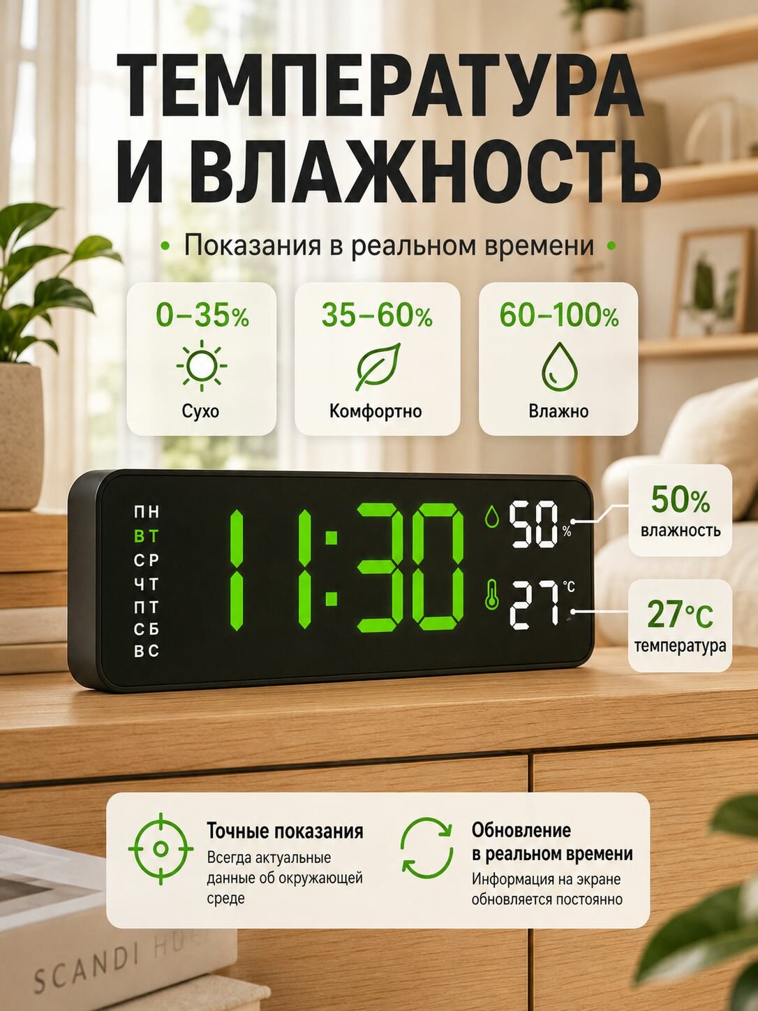 Настольные часы Электронные 1 шт