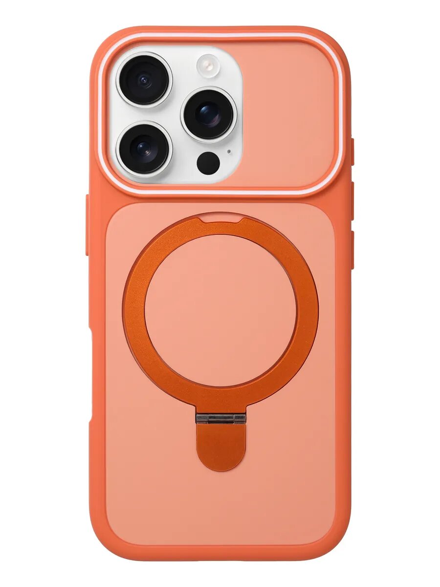 Чехол О’кейси, для iPhone 16 Pro, MagSafe, матовый, оранжевый — фото 1