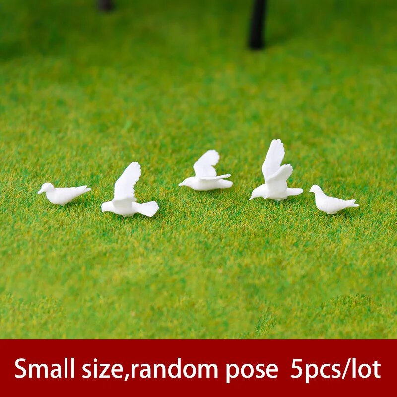 Миниатюрные фигурки белых голубей 5/10 шт. 10pcs, samll