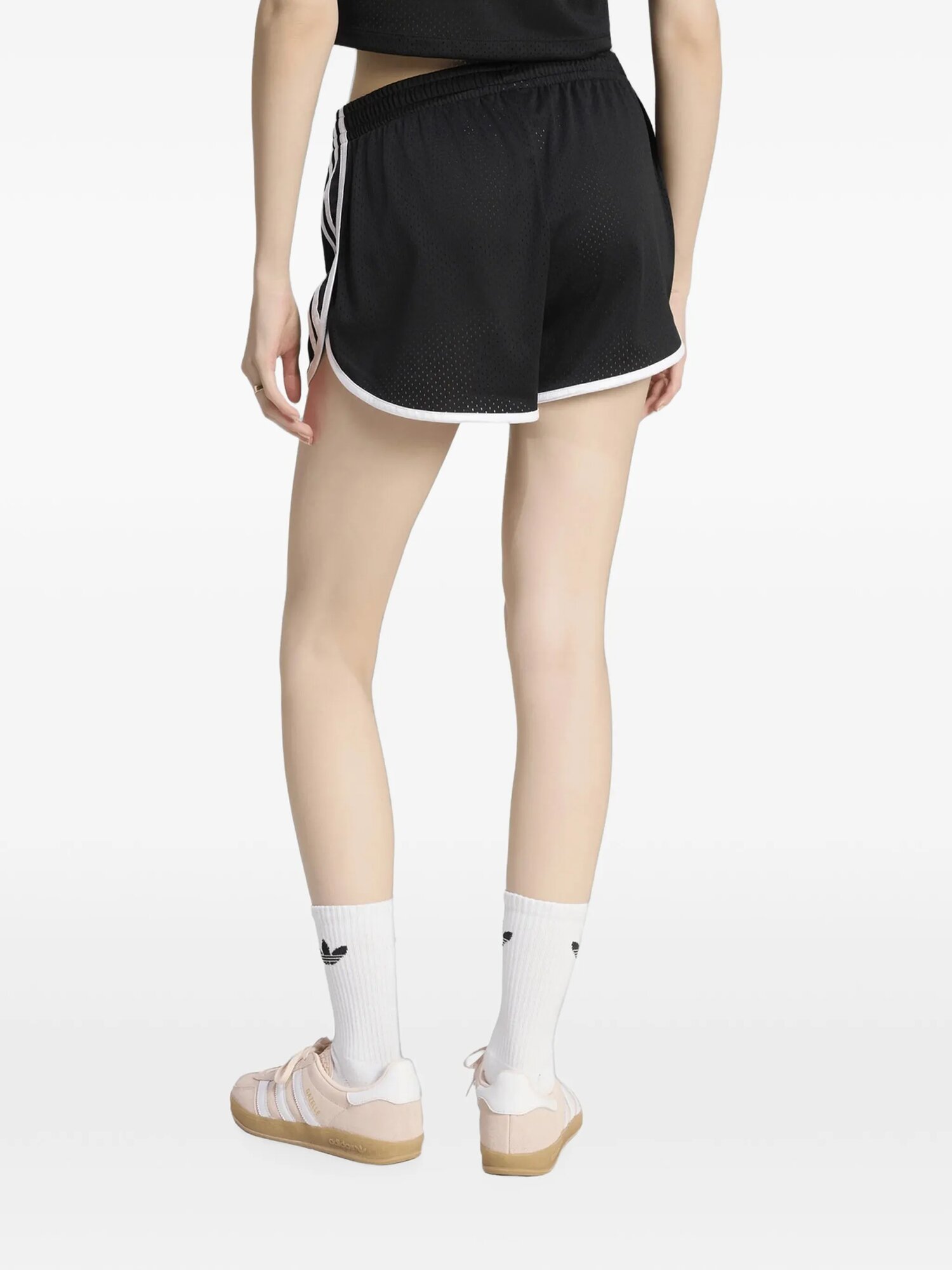 Шорты adidas Three-stripes mesh shorts, размер 12 UK, черный — фото 1