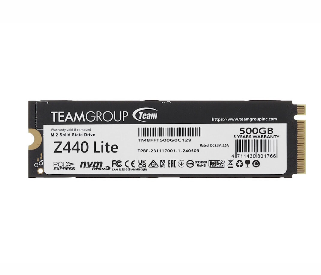 Накопитель SSD M.2 TEAMGROUP T-FORCE Z440 Lite 500ГБ