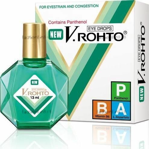 Увлажняющие, витаминизированные капли V.ROHTO THUOC NHO MAT , EYE DROPS, Contains Panthenol, for eyestrain and congestion, 13мл, Вьетнам